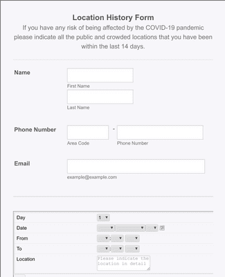 Location History Form Template | Jotform