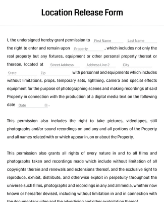 Location Release Form Template | Jotform