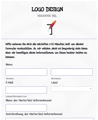 Logo Design Anfrageformular Formularvorlage | Jotform