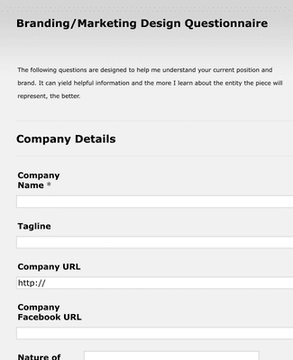 Logo Design Questionnaire Form Template | Jotform