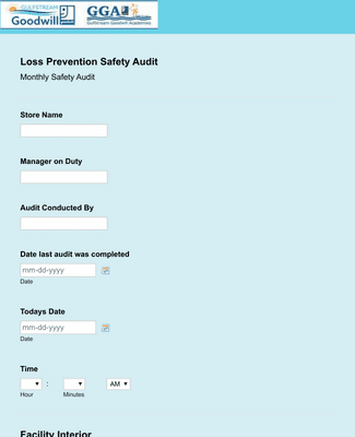 Loss Prevention Safety Audit Form Template | Jotform