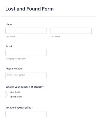 Lost and Found Form Template | Jotform
