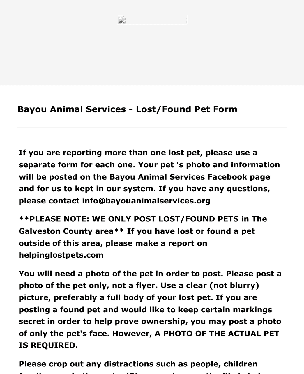 Lost and Found Pet Form Template | Jotform