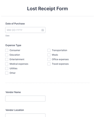Lost Receipt Form Template | Jotform