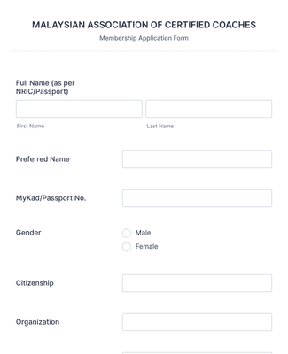 MACC New Membership Registration Form Template | Jotform