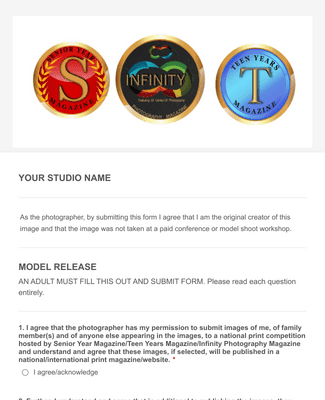 Magazine Model Release Form Template | Jotform