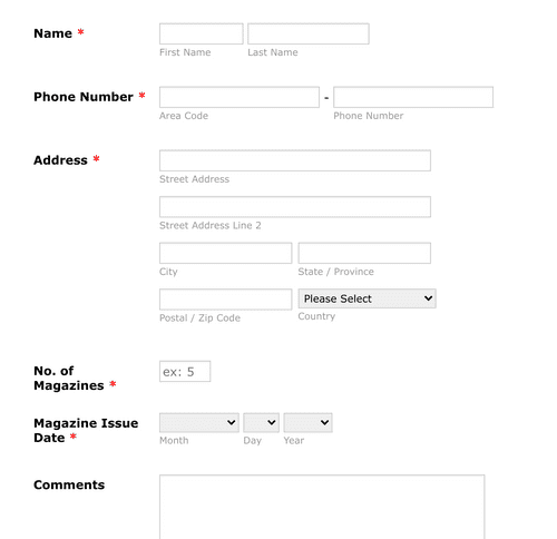 Magazine Request Form Template | Jotform