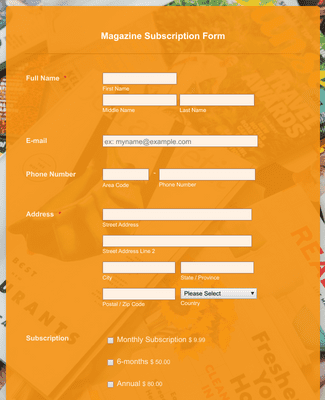 Magazine Subscription Form Template | JotForm