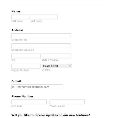 Mailing List Registration Form Template | Jotform