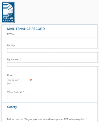 MAINTENANCE RECORD - TEMPLATE Form Template | JotForm