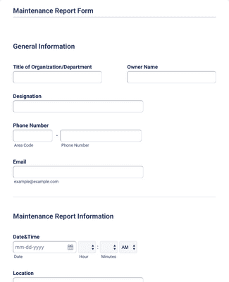 Maintenance Report Form Template | Jotform