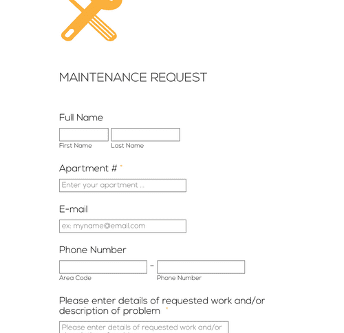 Responsive Maintenance Request Form Template | Jotform