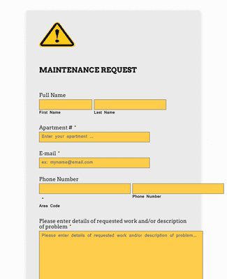 Maintenance Request Contact Form Template | Jotform