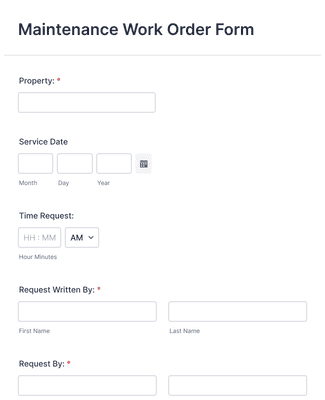 Maintenance Work Order Form Template | Jotform