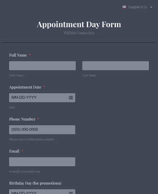 Makeup Intake Form Template | Jotform