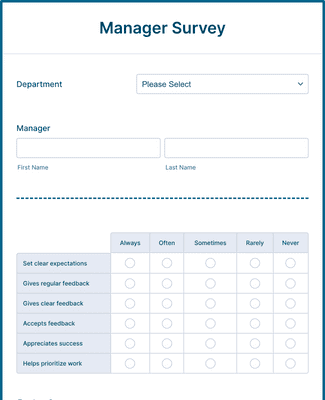 Manager Survey Form Template | Jotform