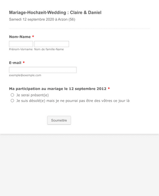 Mariage Modèle du formulaire | Jotform
