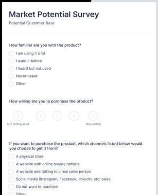 Market Potential Survey Form Template | JotForm