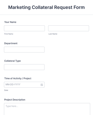Marketing Collateral Request Form Template | Jotform