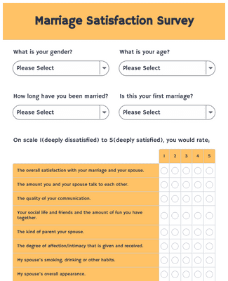 Marriage Satisfaction Survey Form Template | Jotform