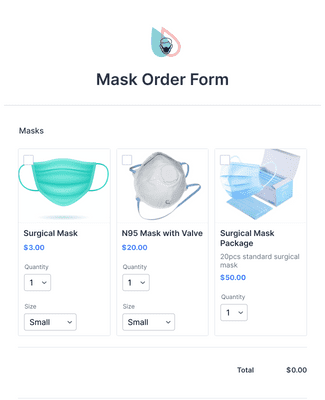 Mask Order Form Template | Jotform