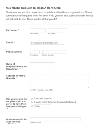 Mask Request Form Template | Jotform