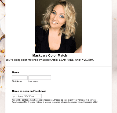 Maskcara Color Match Form Template | Jotform