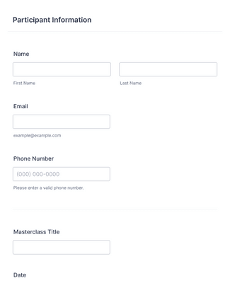Masterclass Feedback Form Template | Jotform