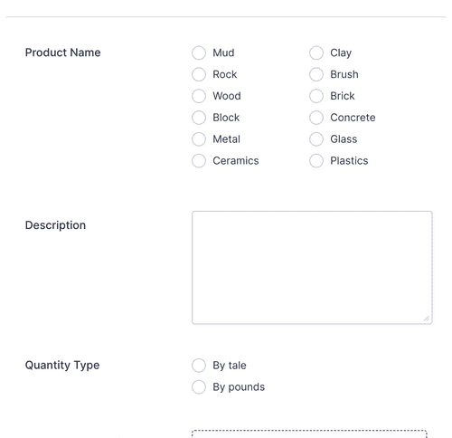 Material Order Form Template | Jotform