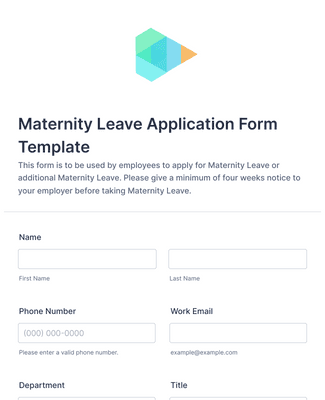 Maternity Leave Application Form Template | Jotform