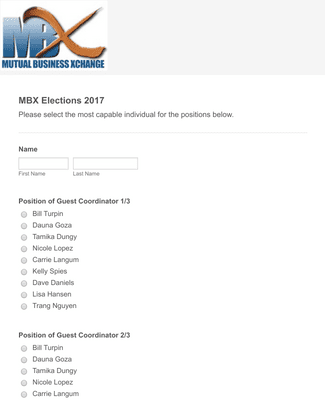 Officer Election Form Template | JotForm
