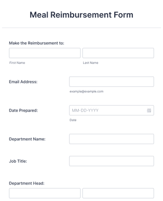 Meal Reimbursement Form Template | Jotform