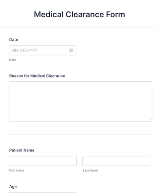 Medical Clearance Form Template | Jotform