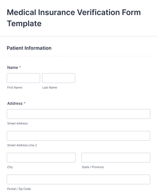 Medical Insurance Verification Form Template | Jotform