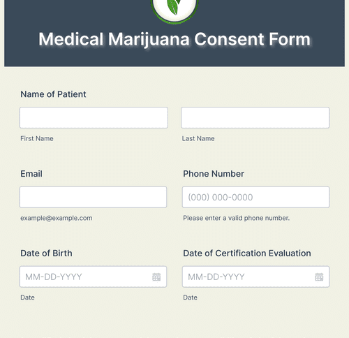 Medical Marijuana Consent Form Template | Jotform