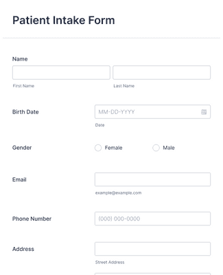 Medical Patient Intake Form Template | Jotform