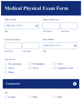 Medical Physical Exam Form Template | JotForm