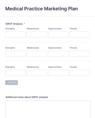Medical Practice Marketing Plan Template Form Template | Jotform