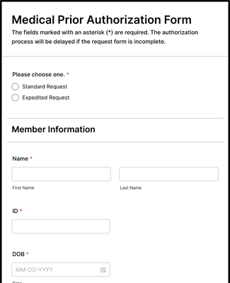 Medical Prior Authorization Form Template | Jotform