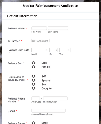 Medical Reimbursement Application Form Template | JotForm