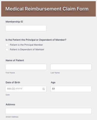 Medical Reimbursement Claim Form Template | Jotform