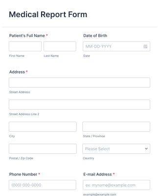 Medical Report Form Template | Jotform