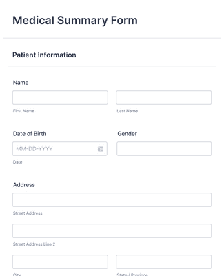 Medical Summary Form Template | Jotform