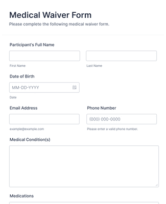 Medical Waiver Form Template | Jotform