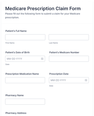 Medicare Prescription Claim Form Template | Jotform