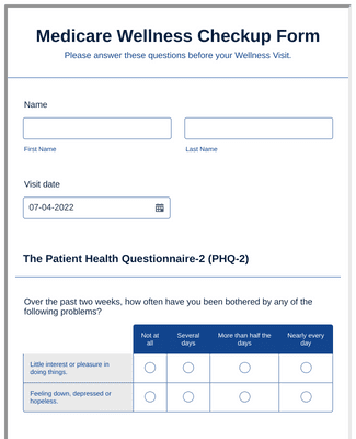 Medicare Wellness Checkup Form Template | Jotform