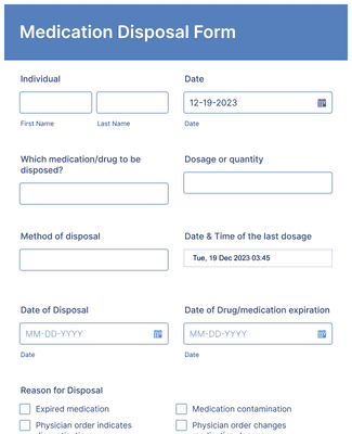 Medication Disposal Form Template | Jotform