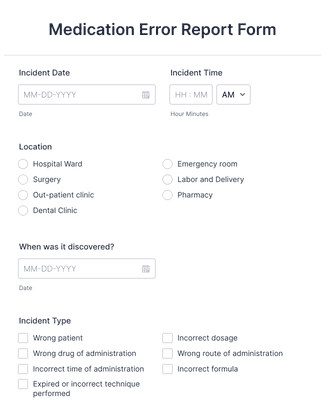 Medication Error Report Form Template | Jotform