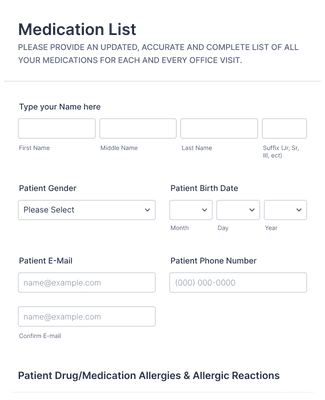 Medication List Form Template | Jotform
