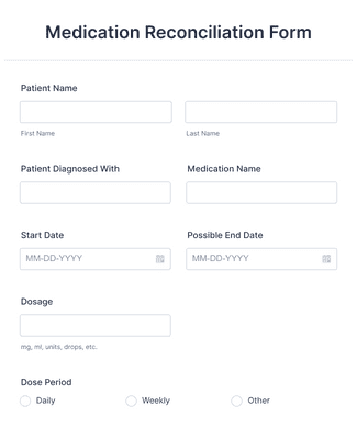 Medication Reconciliation Form Template | JotForm